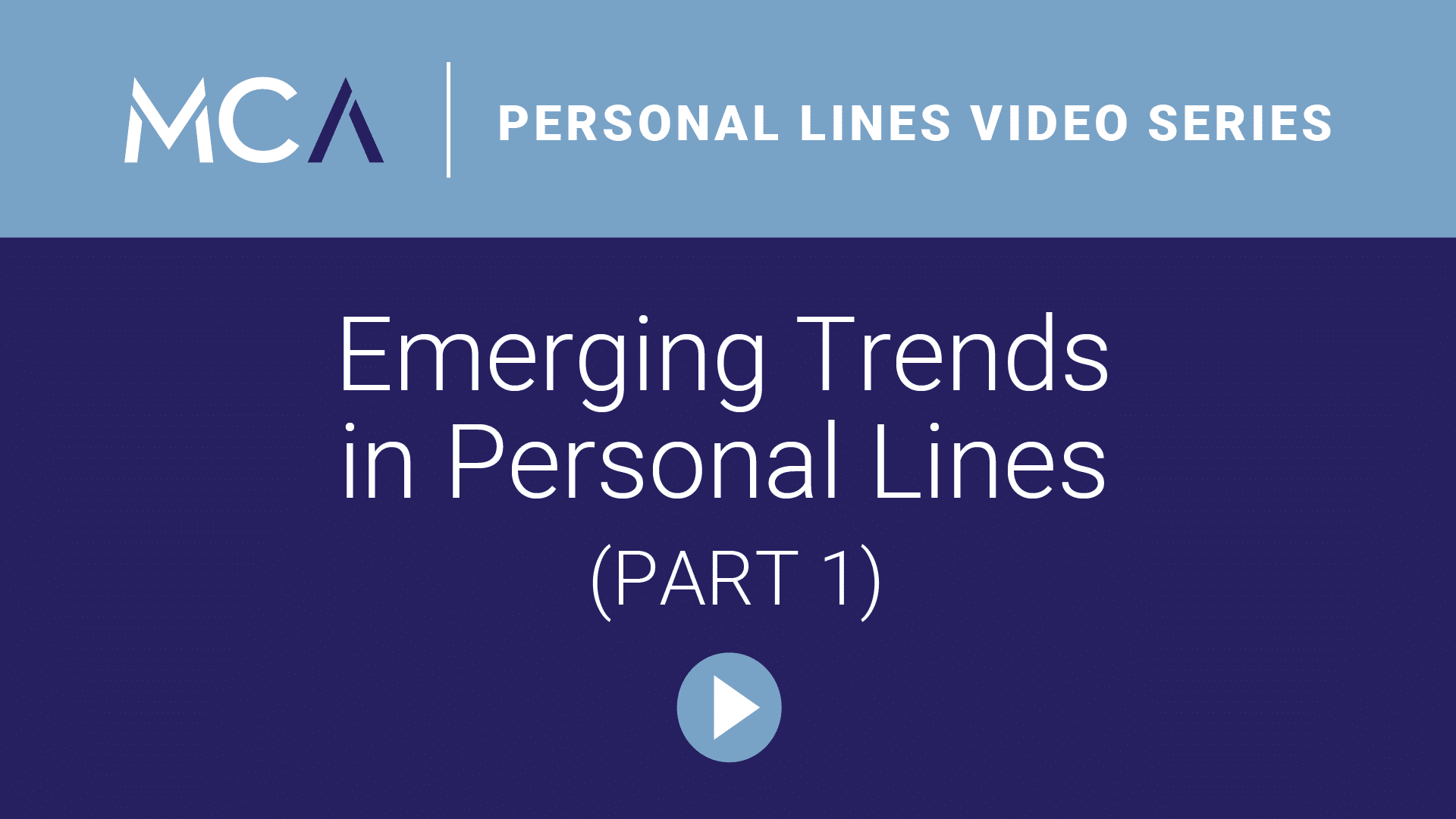 MCA Video: Emerging Trends in Personal Lines [Part 1] | Mutual Capital ...